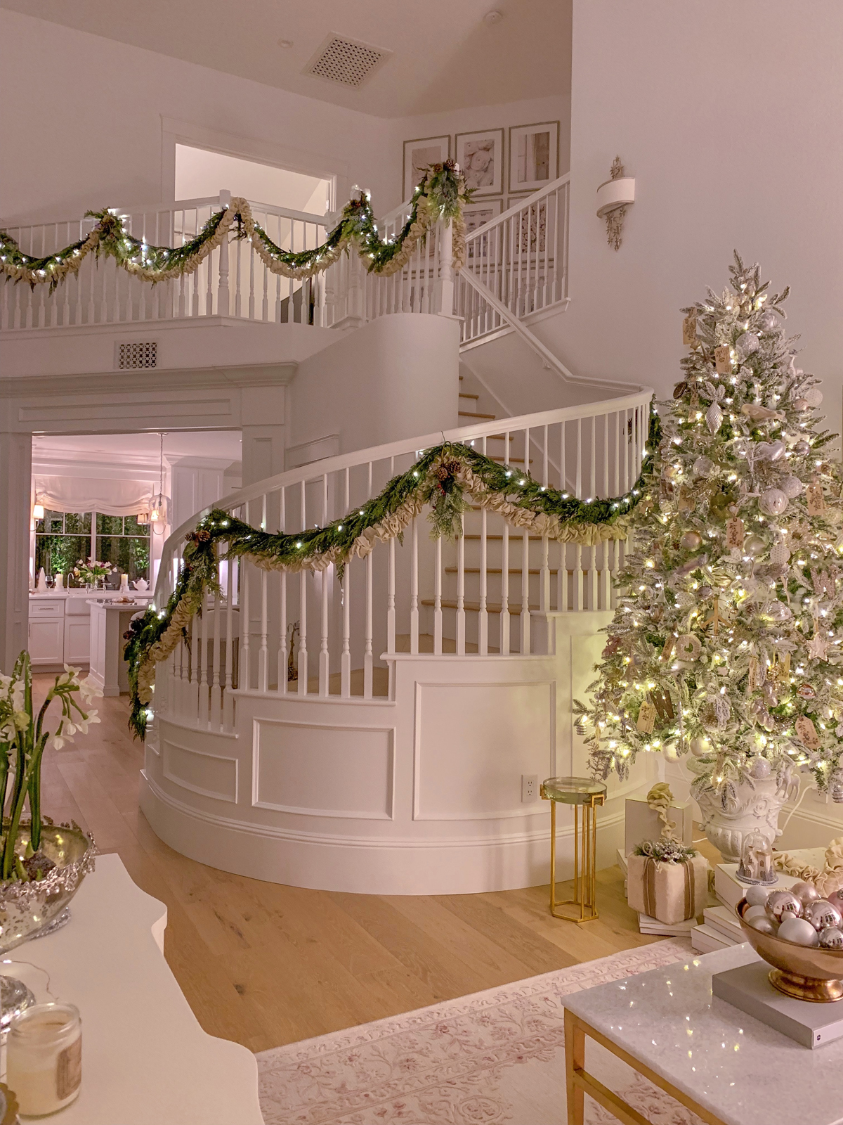 Christmas Home at Night - Holiday Decor - KristyWicks.com