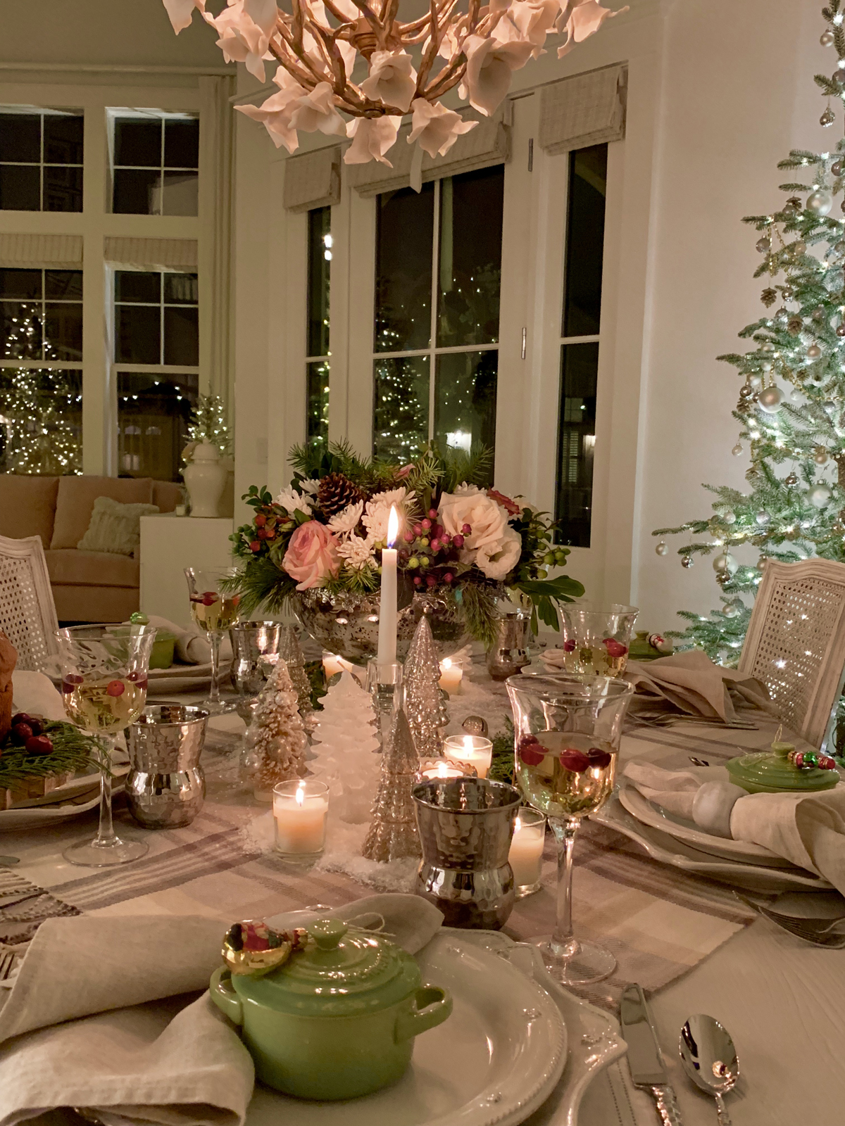 Christmas Home at Night - Holiday Decor - KristyWicks.com