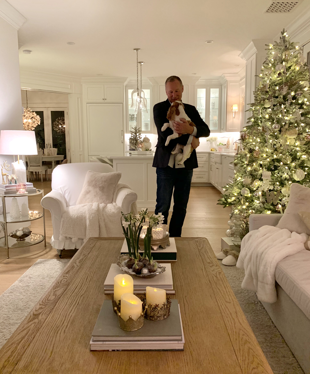 Christmas Home at Night - Holiday Decor - KristyWicks.com