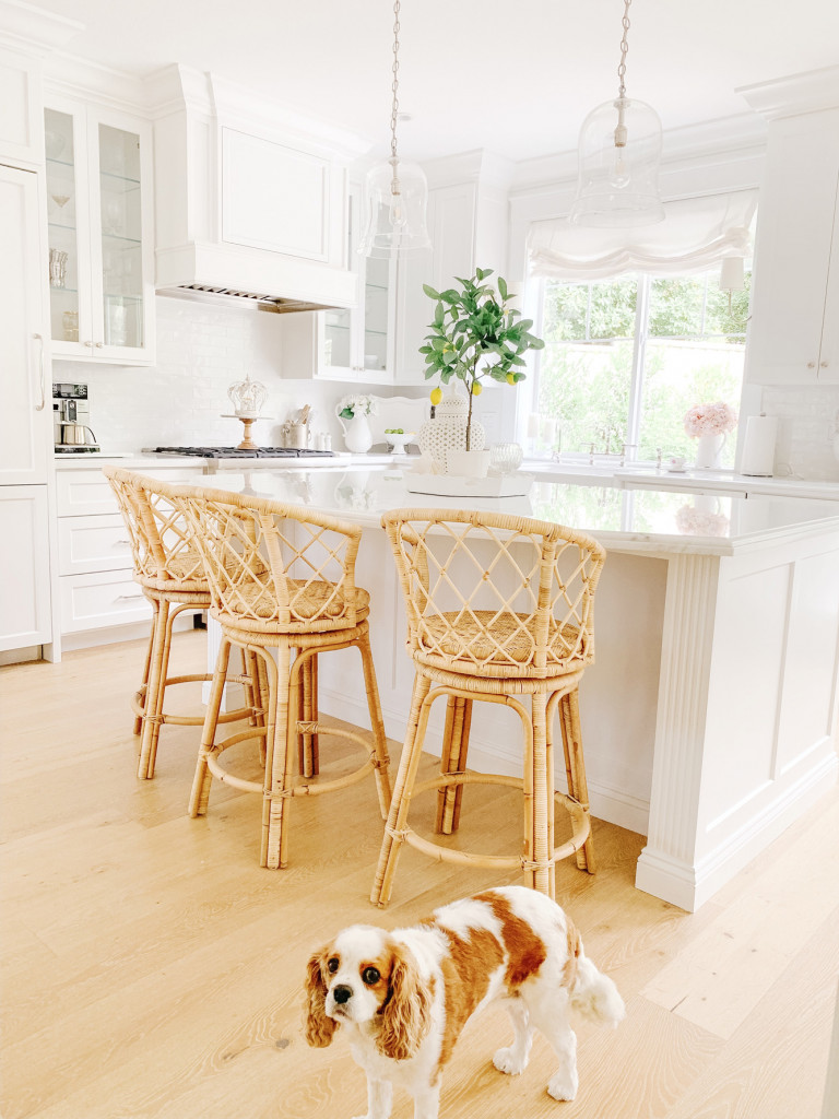Bringing Texture to the Kitchen with Rattan Stools - KristyWicks.com