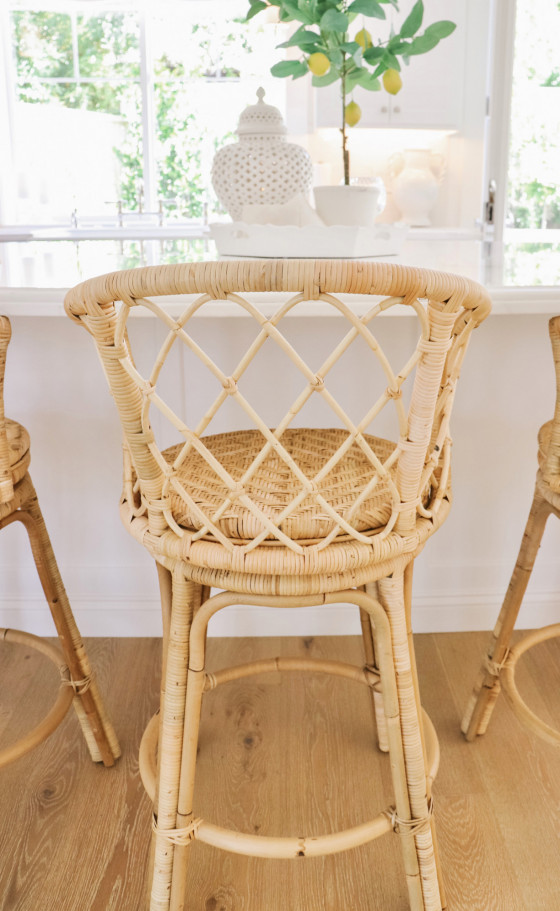 Bringing Texture to the Kitchen with Rattan Stools - KristyWicks.com