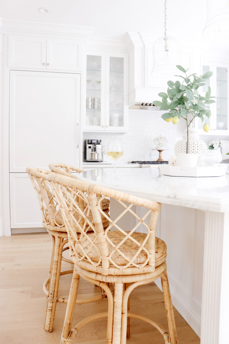 Bringing Texture to the Kitchen with Rattan Stools - KristyWicks.com