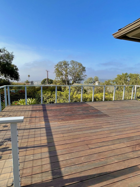 Staining the Deck - Before and After - KristyWicks.com